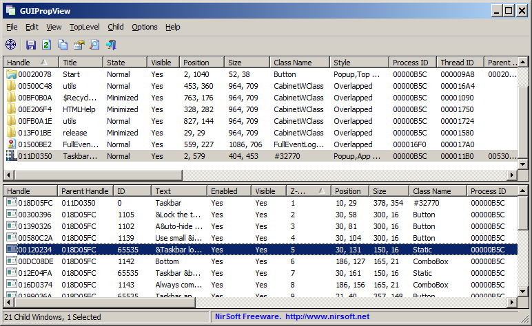 GUIPropView View And Set Windows Properties From Command Line Or GUI